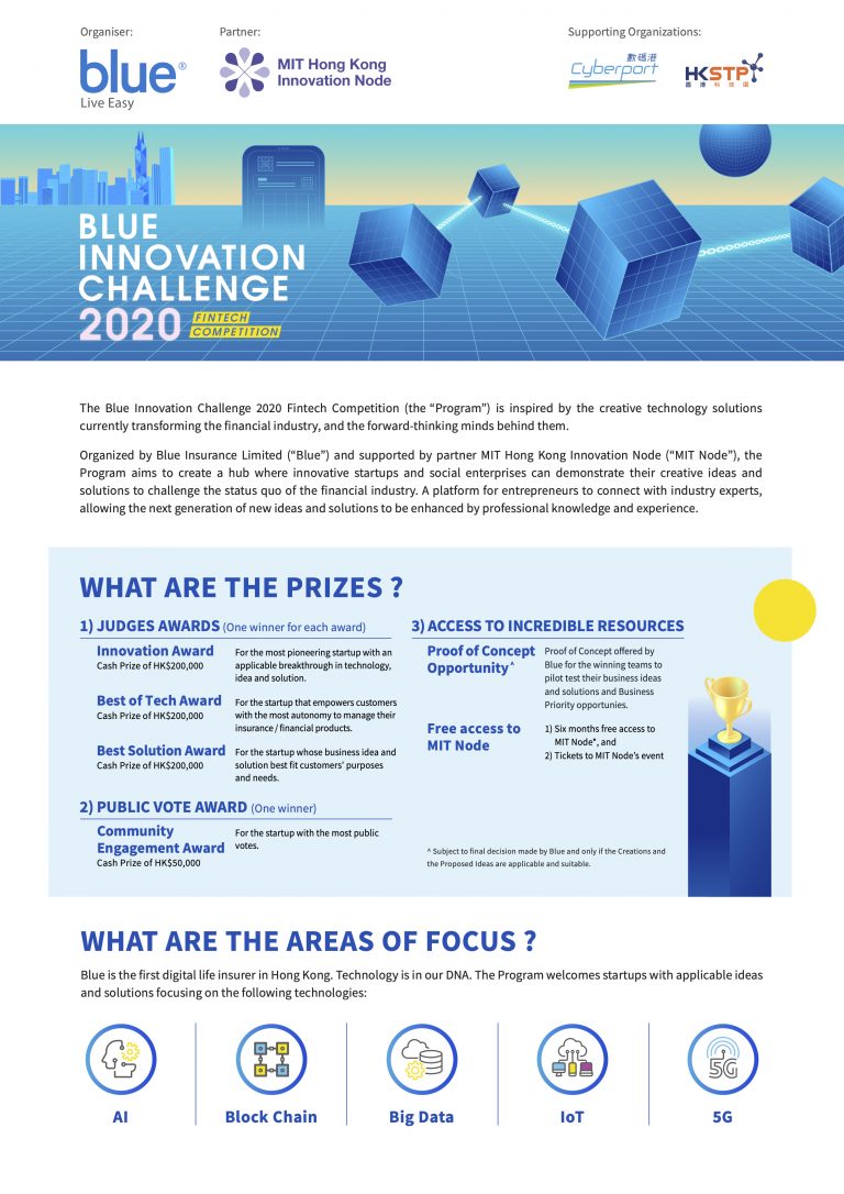 Blue Innovation Challenge Flyer call for application | MIT HK ...
